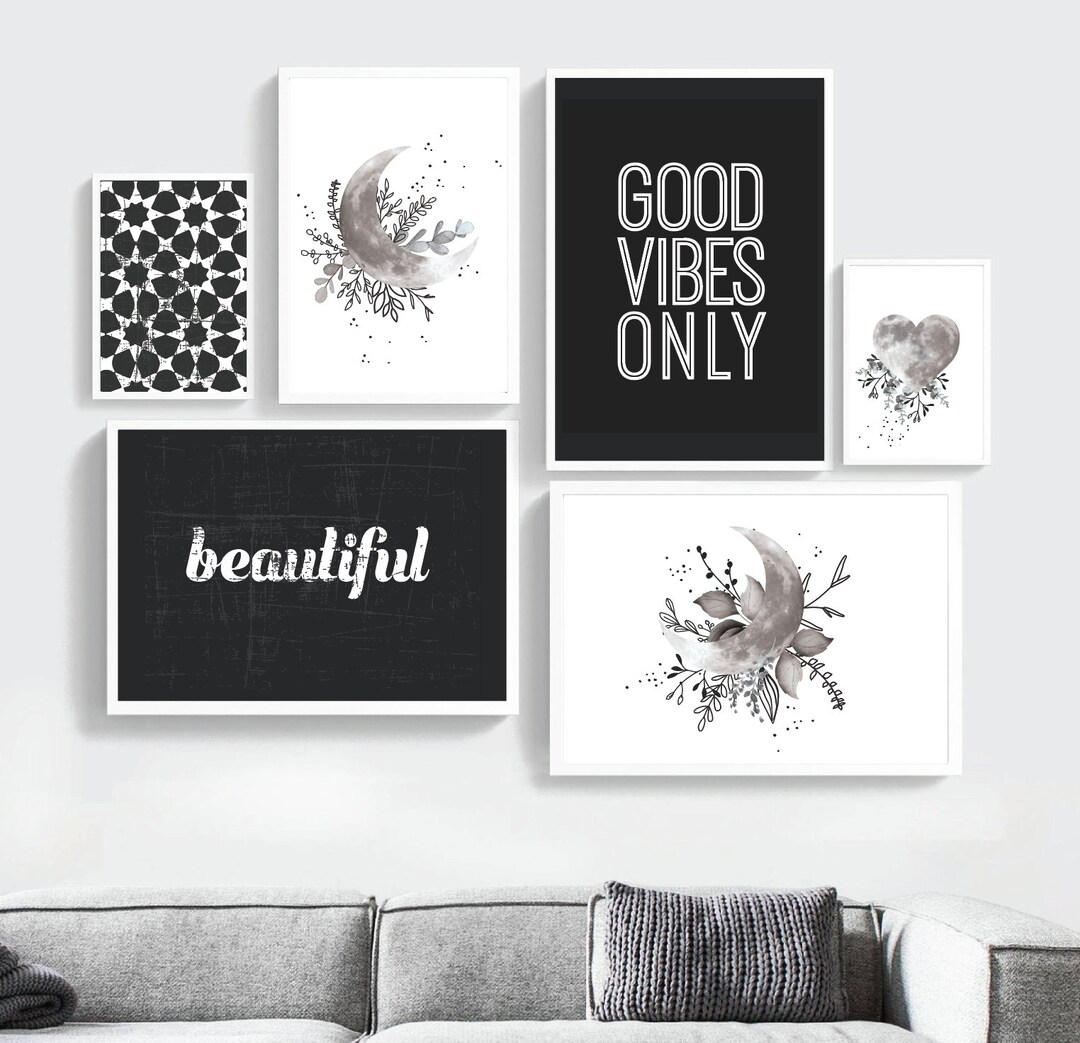 15 Black & White Printable Wall Art Set, Teen Girl Room Decor ...