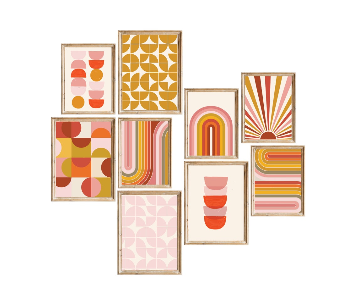 9 Retro Prints, Retro Printable Wall Art, Retro Home Decor, Retro Wall ...