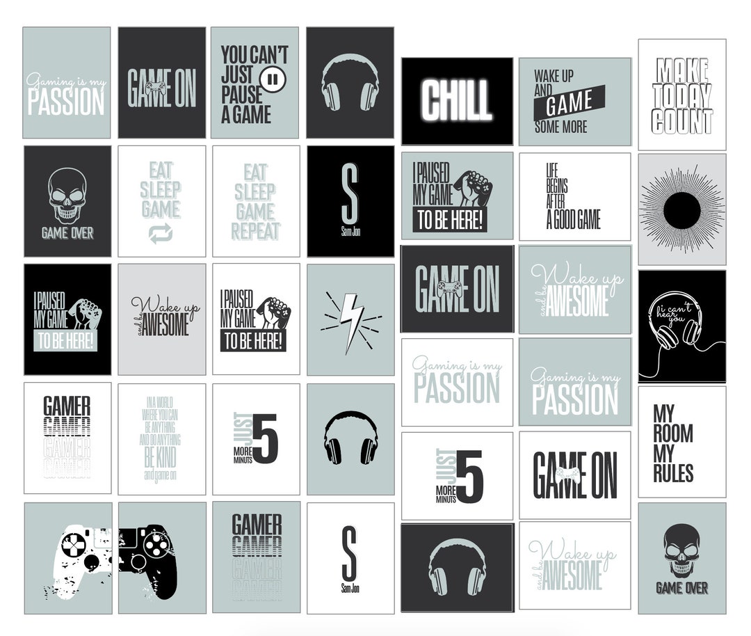 37 Gamer Poster Set, Boy Bedroom Decor, Boy Room Printable Art, Teen ...