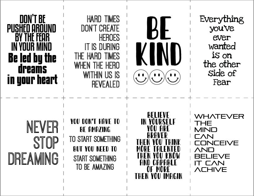 Lunchbox Notes for Teens Positive Quotes Cards Printable - Etsy