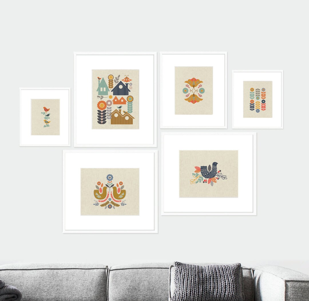12 Scandinavian Wall Decor Set, Nordic Printable Wall Art, Scandi Style ...