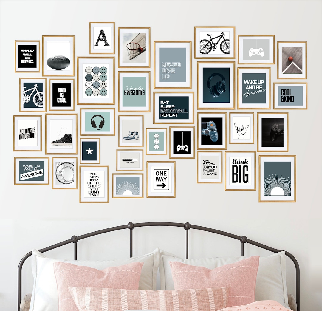 42 Teen Boy Room Decor, Printable Wall Art Set, Teen Room Wall Art ...