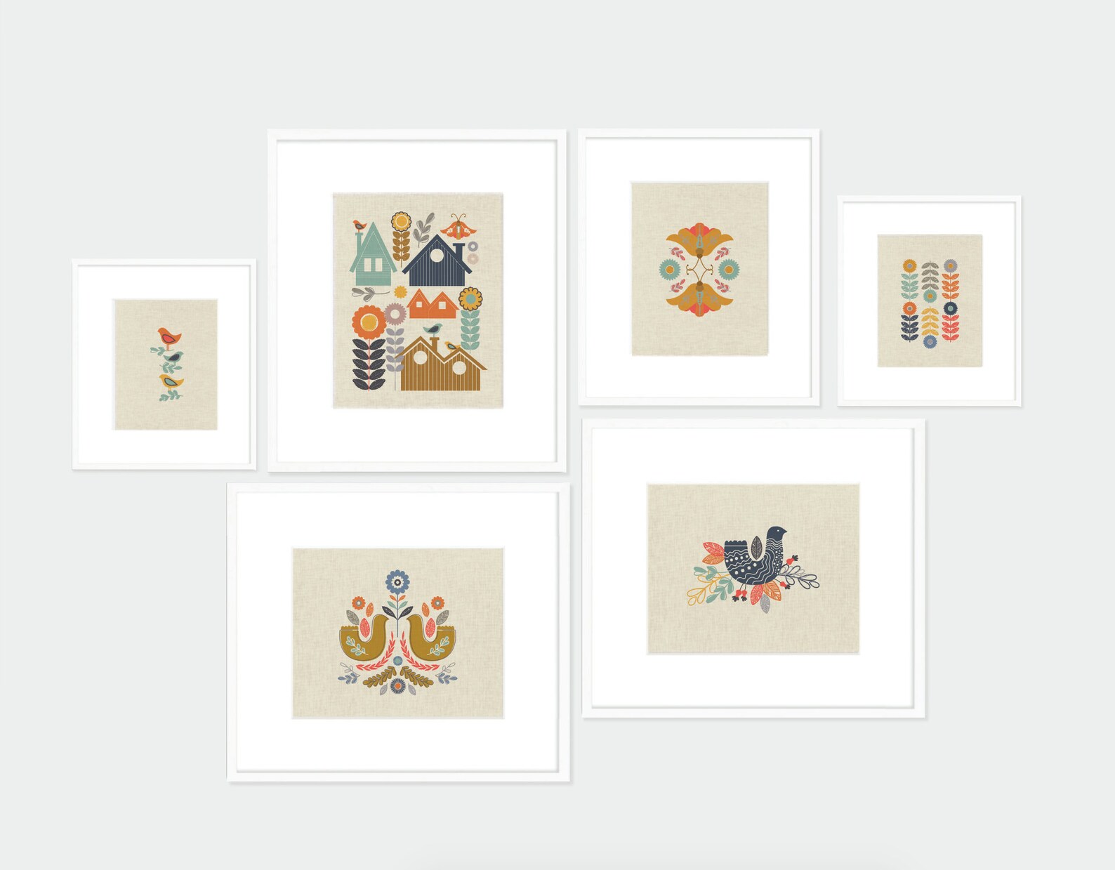 12 Scandinavian Wall Decor Set, Nordic Printable Wall Art, Scandi Style ...