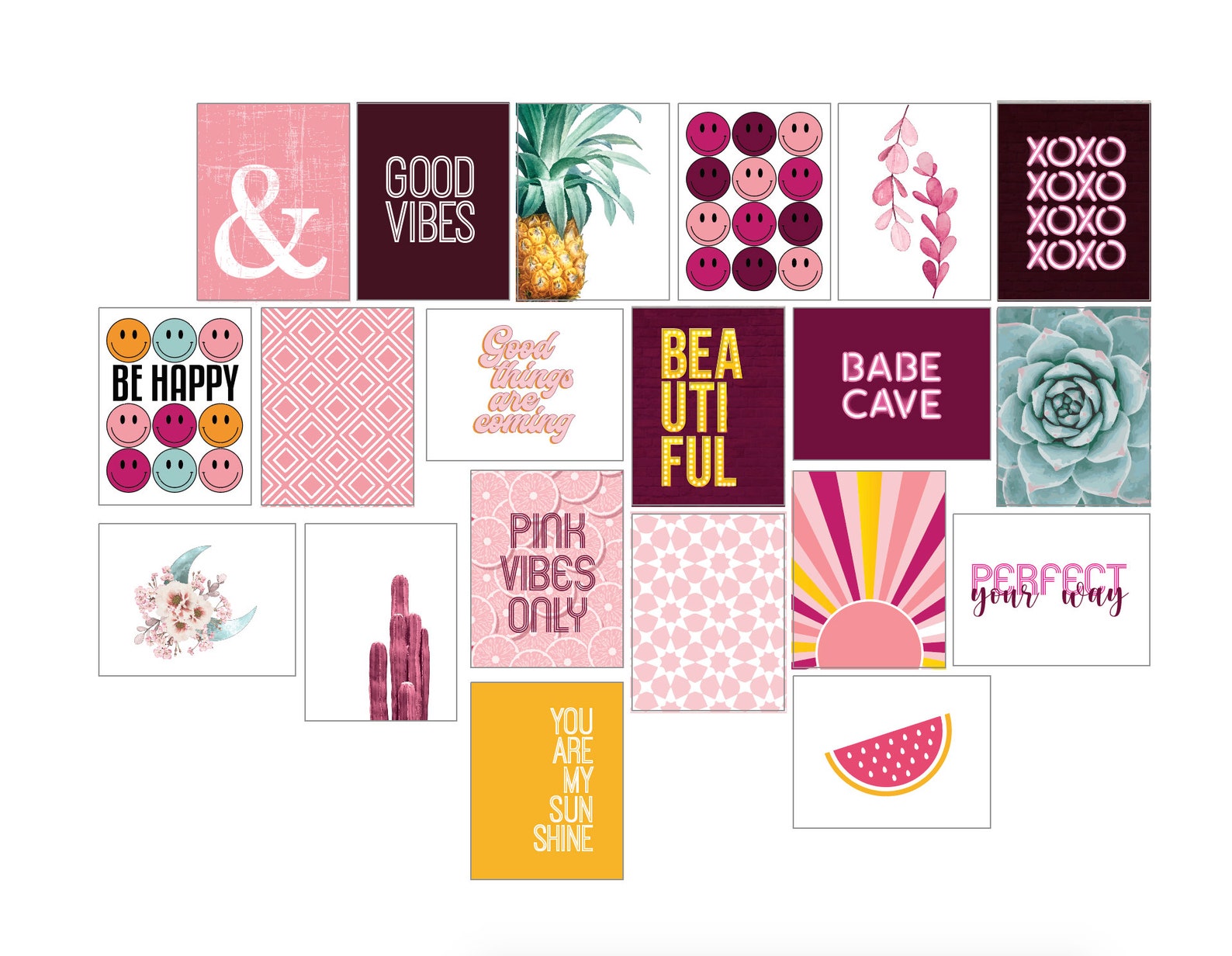 20 Fun Colorful Teen Girl Print Set Printable Wall Art - Etsy