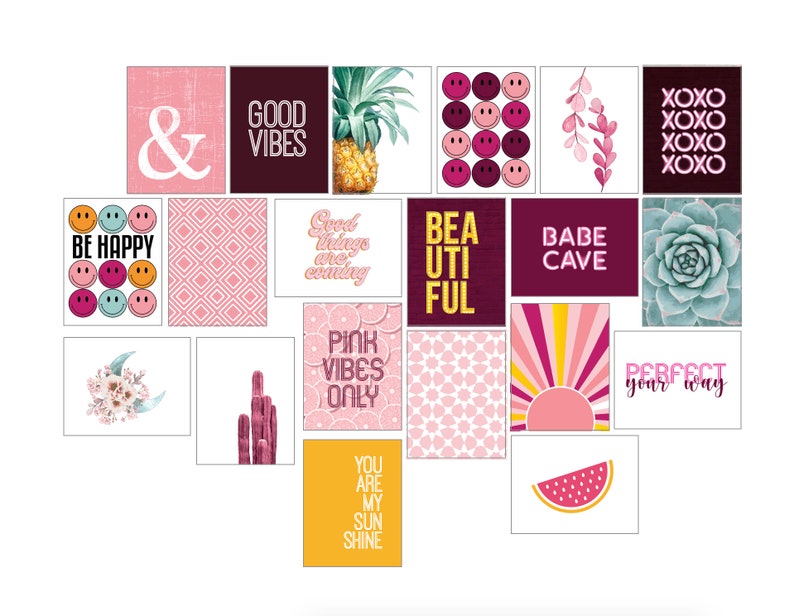 20 Fun Colorful Teen Girl Print Set Printable Wall Art - Etsy