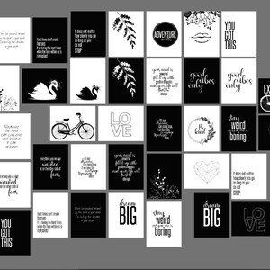 20 Empowering Quote Print Set, Black White Wall Art Bundle, Minimal ...