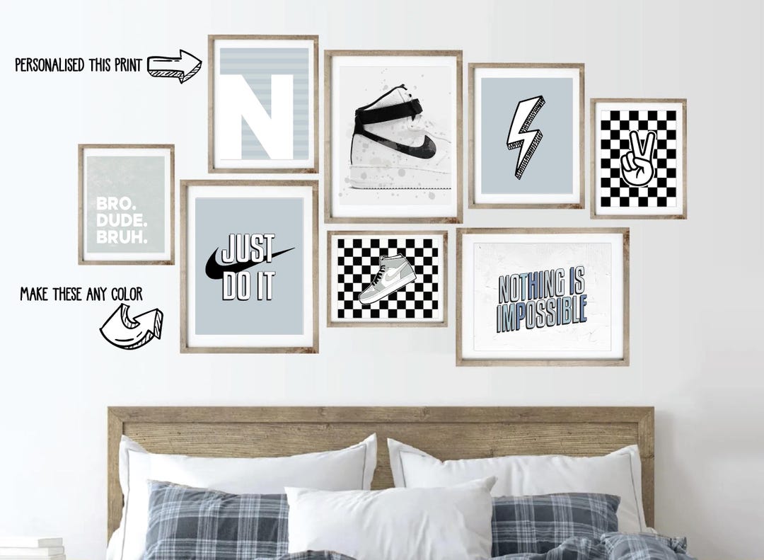 Nike Shoe Prints, Nike Shoes, Nike Shoe Wall Art, Nike Show Decor ...