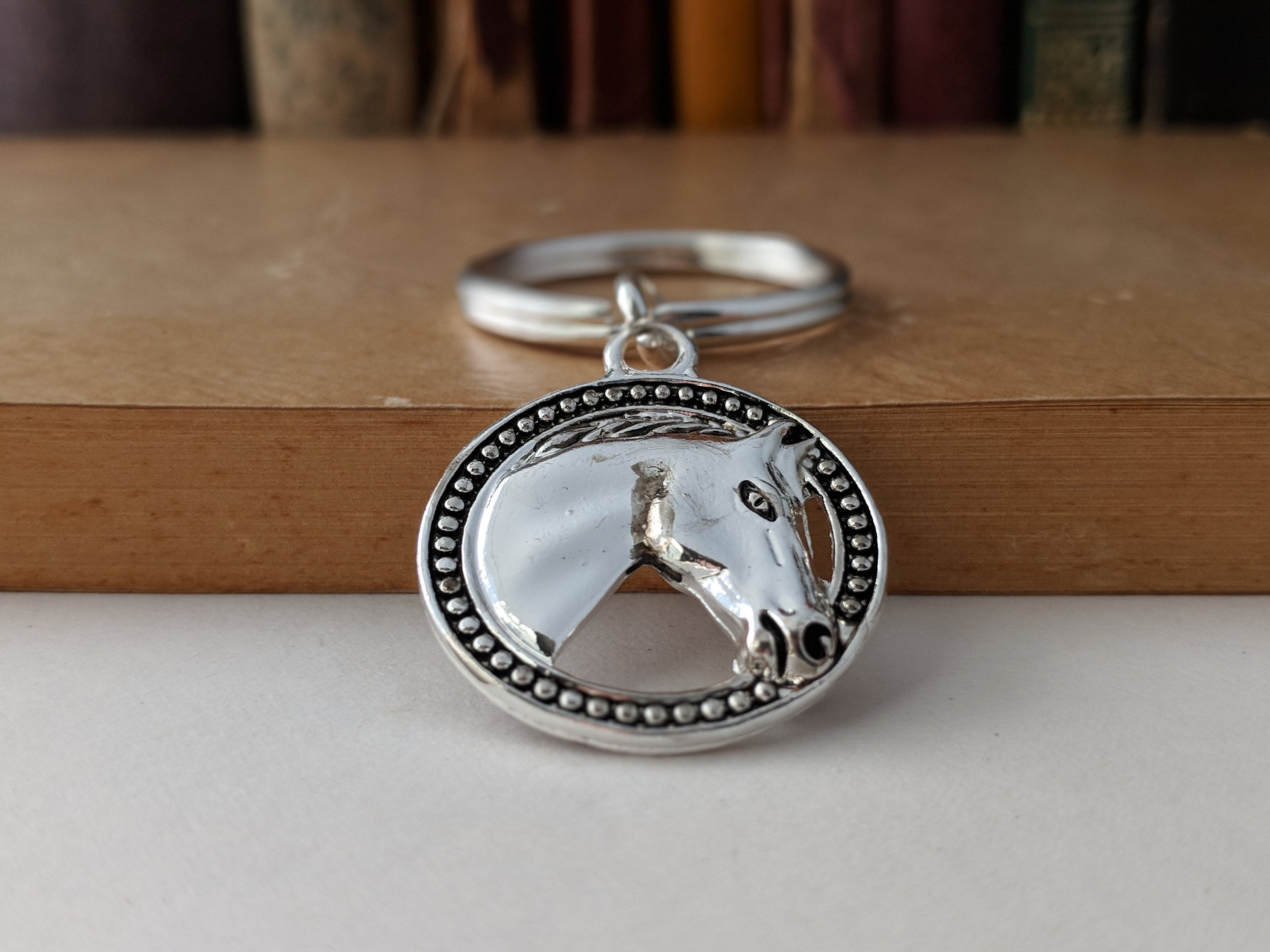 Horse Head Key Chain, Silver-tone Keychain, by Jewelscharmsmore ...