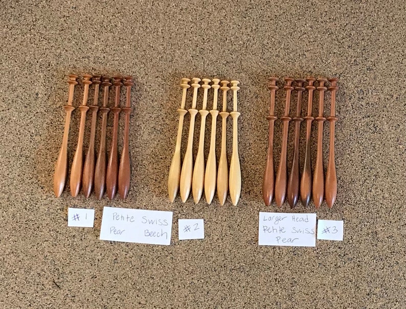 Bobbin Lace Bobbins by the Dozen - Petite Swiss Bobbins 21.50 to 22.50 ...