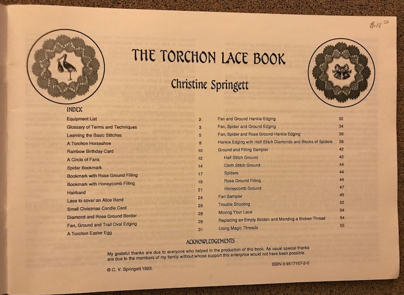 Springett Bobbin Lace Books Christmas Lace 24.50 Lace for | Etsy