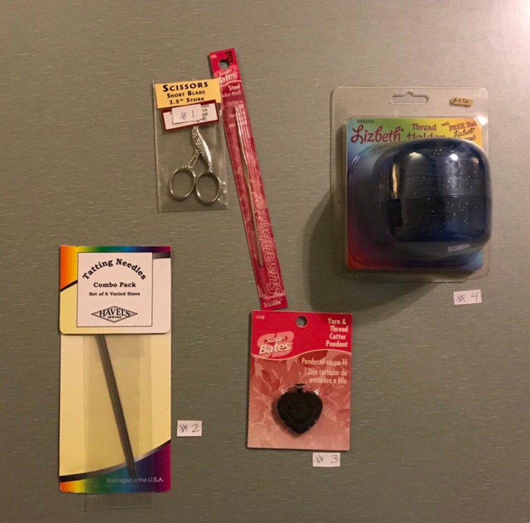 Tatting Tools 8.00-9.50 - Stork Scissors Plus .9mm Crochet Hook ...