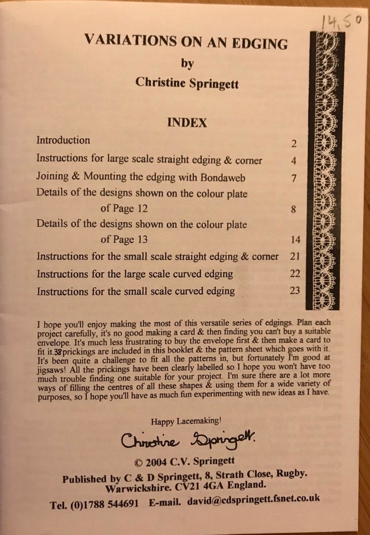 Springett Bobbin Lace Booklets Christmas Collection16.50 - Etsy