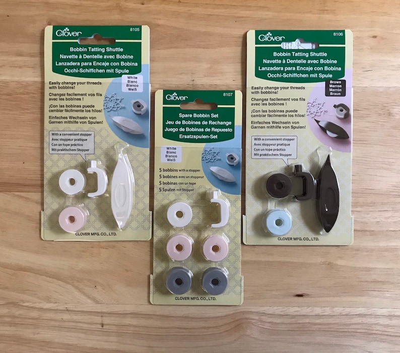 Tatting Shuttles - 9.00 - 12.50 Each Clover Large 2 Pack or Clover ...