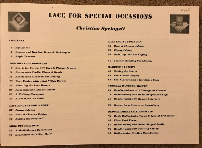 Springett Bobbin Lace Books Christmas Lace 24.50 Lace for | Etsy