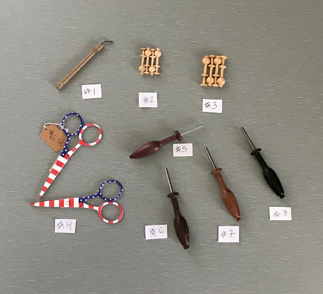 Bobbin Lace Tools 6.50-7.50 Each Puller 6.50, Mini Bobbins in Two Sizes ...