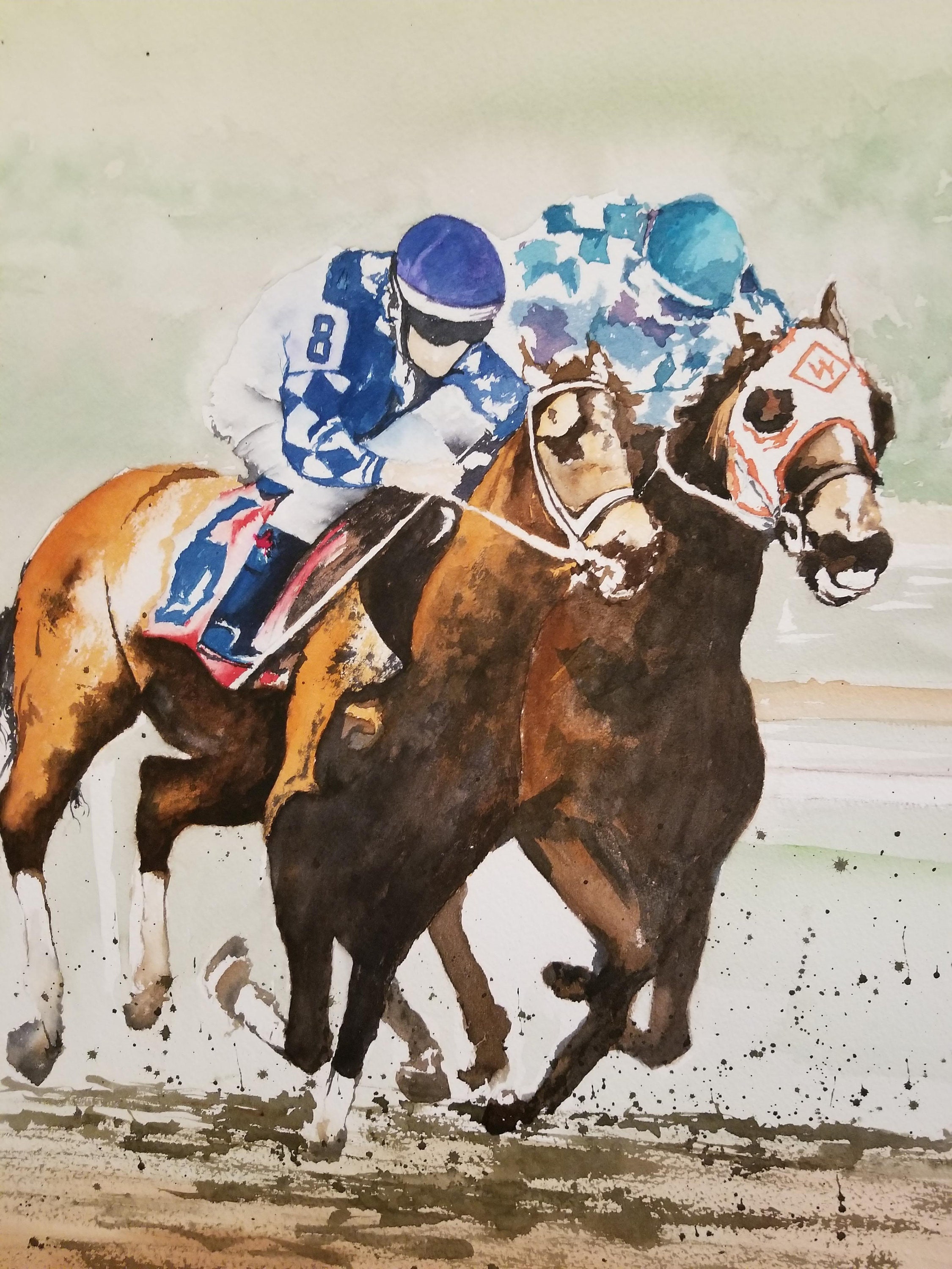 Race Original Water Color Painting on Paper - Etsy