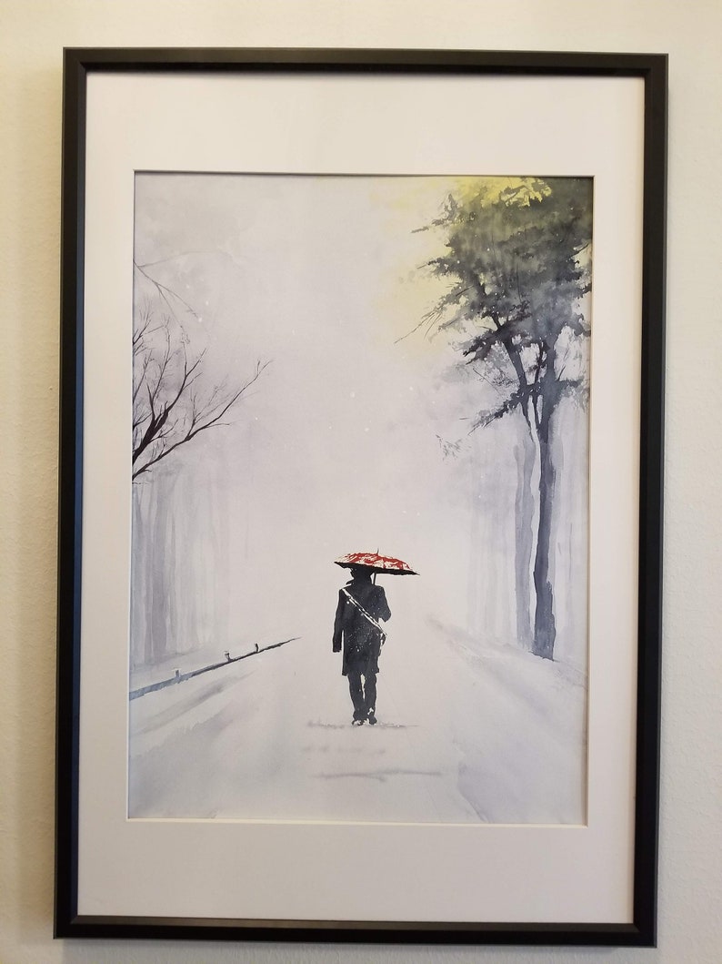 Lone Man - Original Water Color Painting on Paper - Etsy