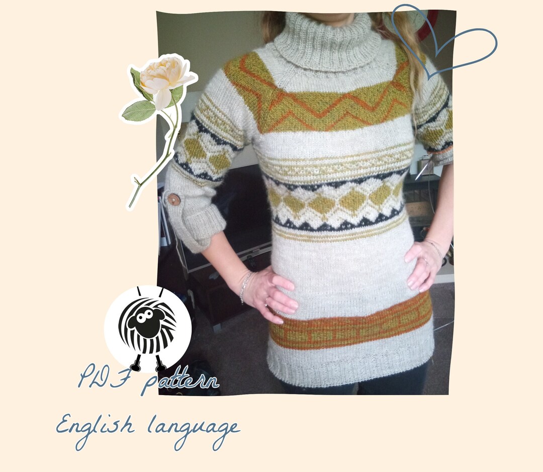Creative Jacquard Sweater Pattern E-book Immediate Download PDF, DIY ...
