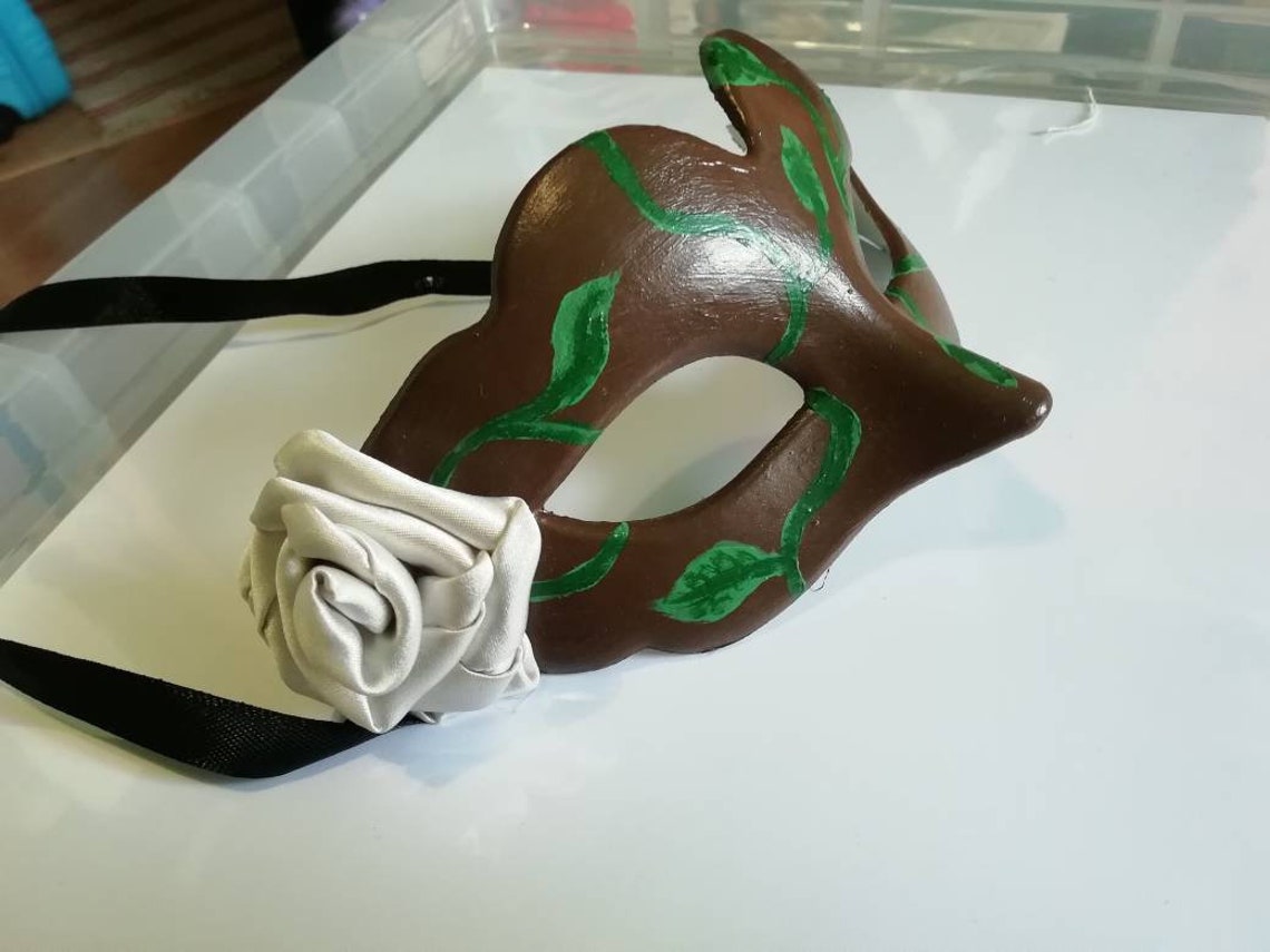 Hand-painted Rose Mask and Legend Scroll - Etsy