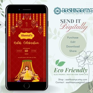 Haldi Invitation | Indian Haldi Digital Invitation | Haldi Mobile ...