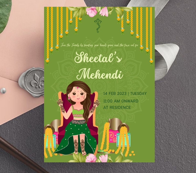 Mehendi Invitation Design | Cute Bridal Mehendi Invitation ...