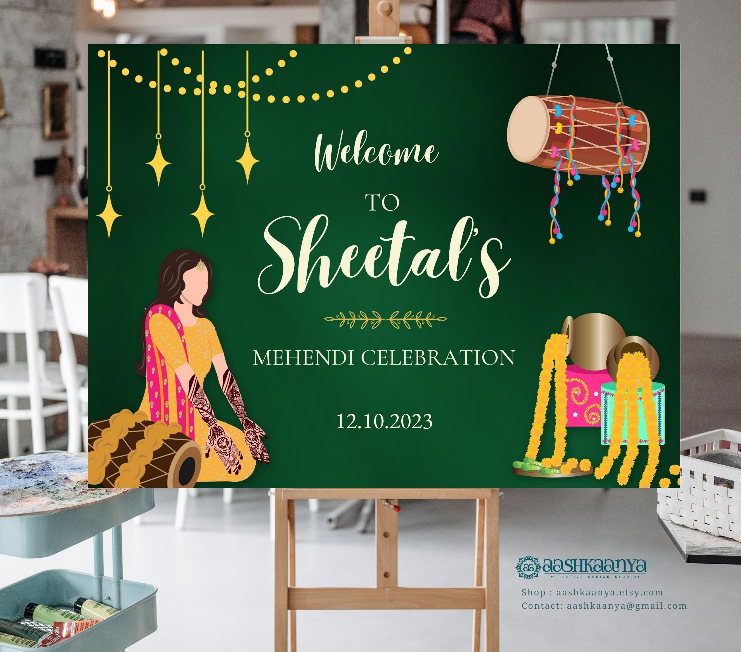 Mehendi Welcome Sign Template, Indian Wedding (digital Download) - Etsy