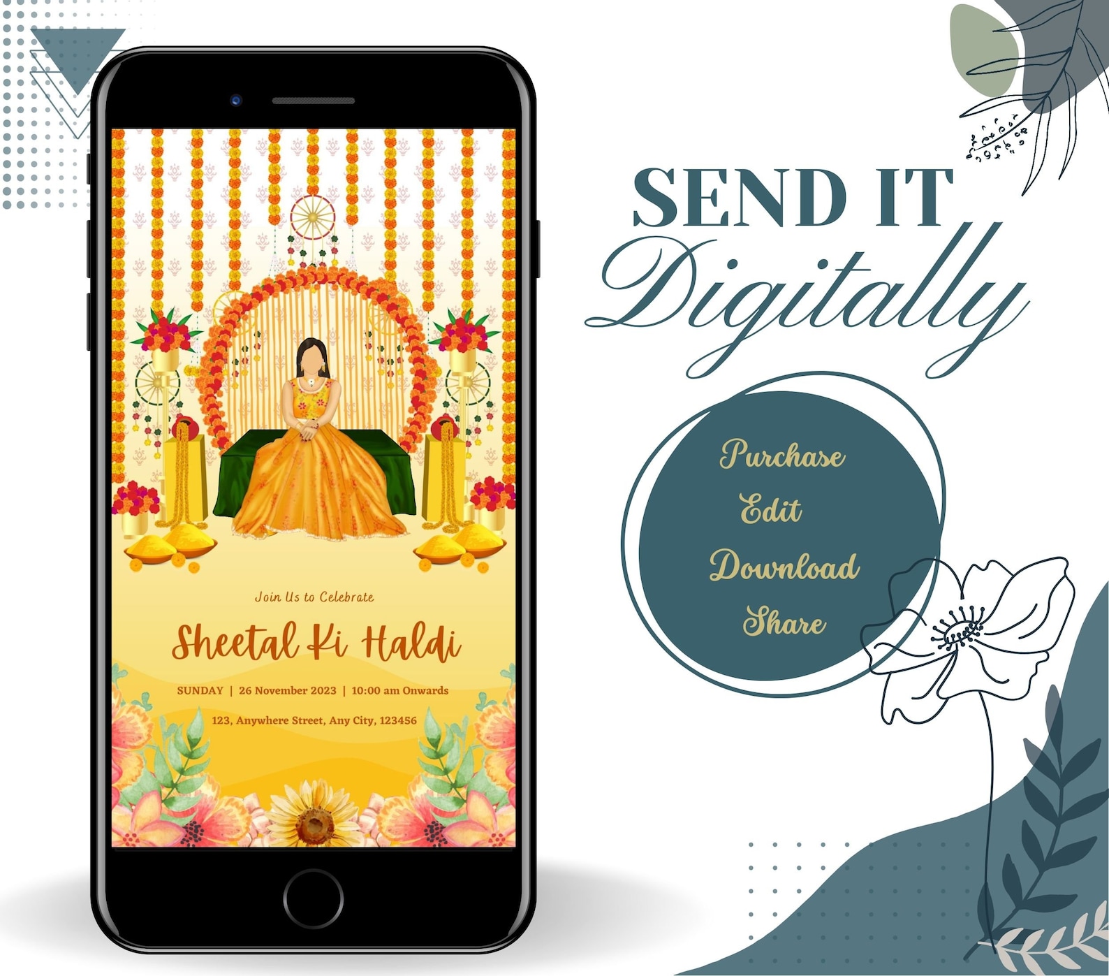 Haldi Invitation | Indian Haldi Digital Invitation | Haldi Mobile ...