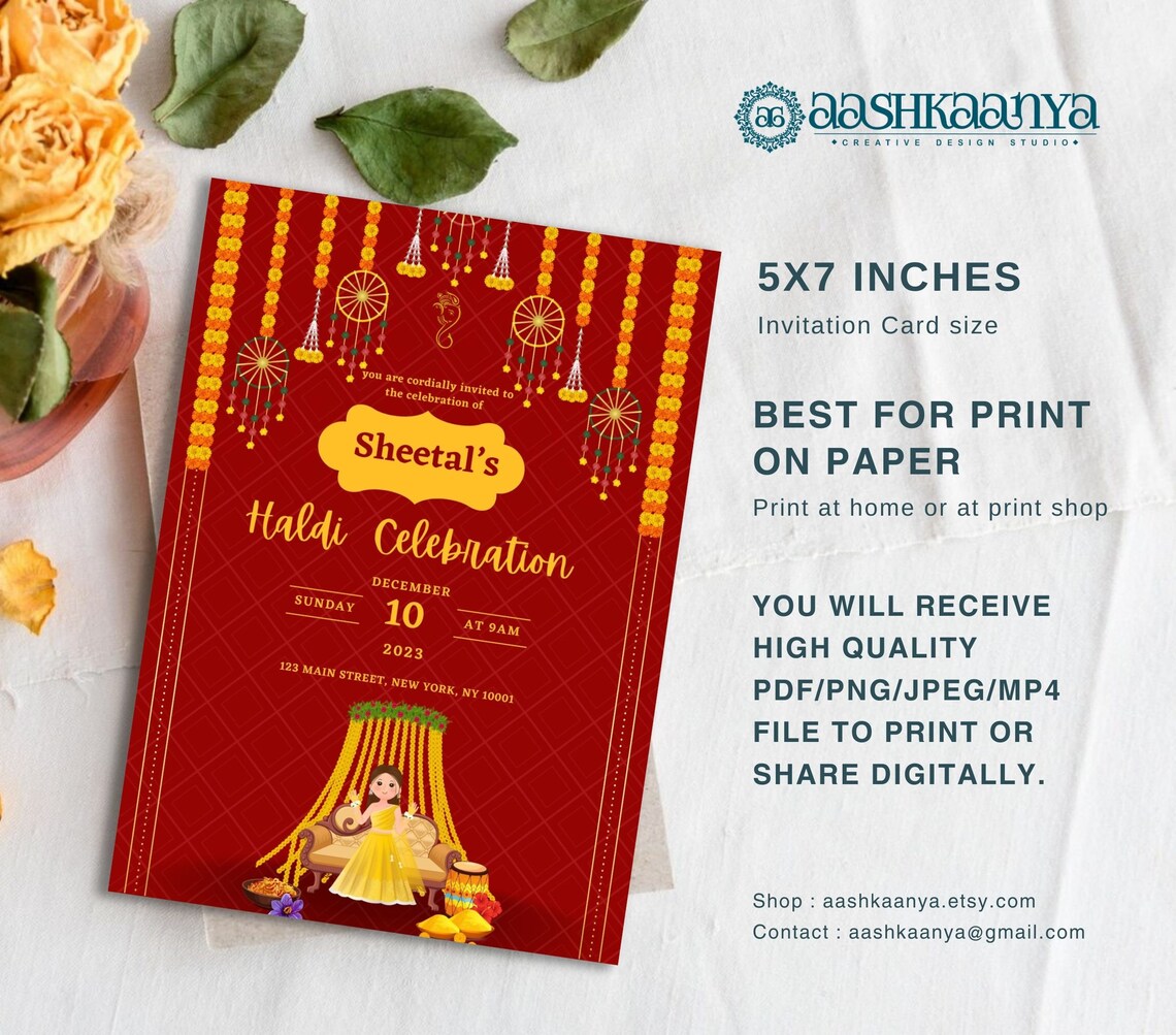 Haldi Invitation | Indian Haldi Digital Invitation | Haldi Mobile ...