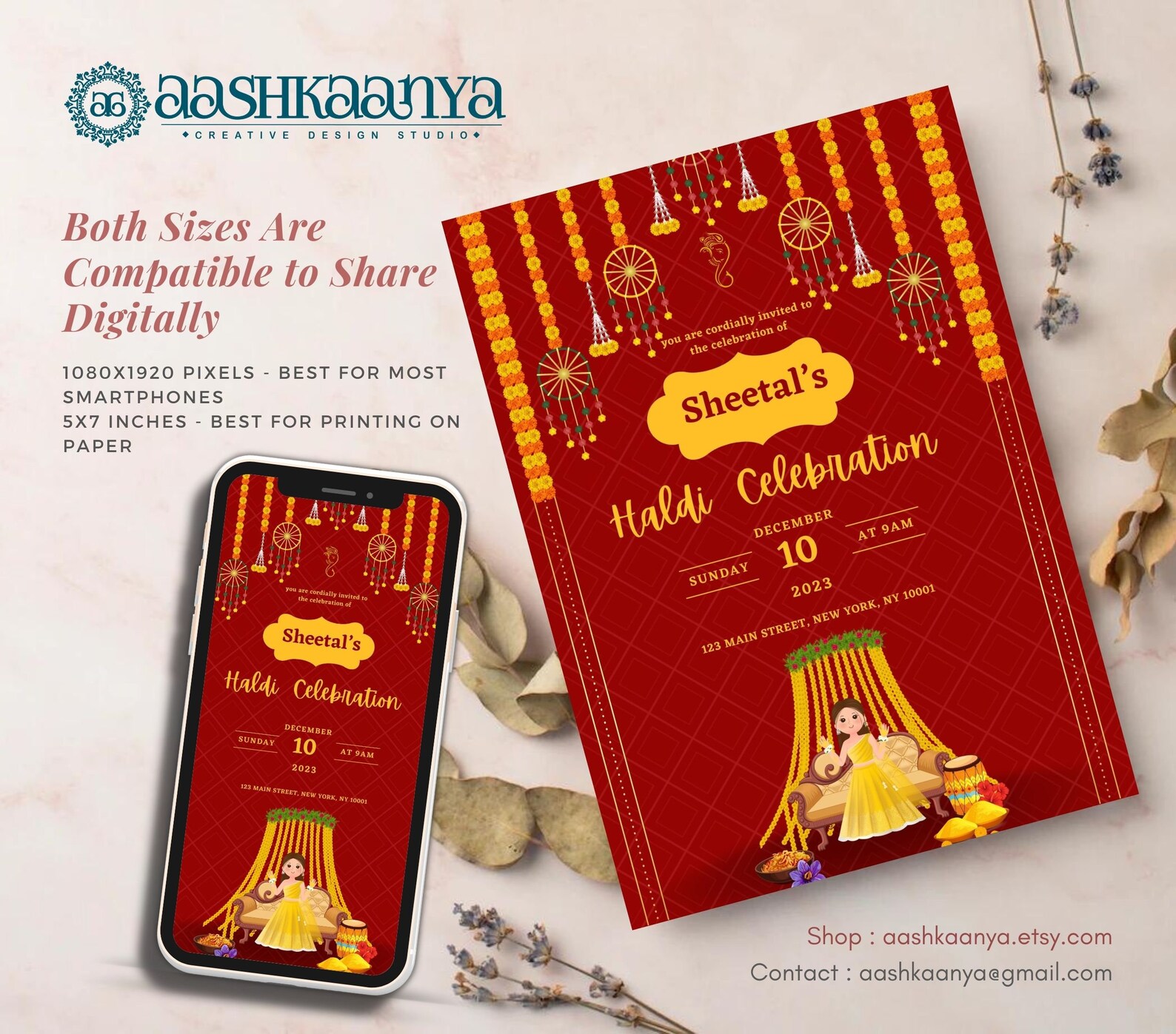 Haldi Invitation | Indian Haldi Digital Invitation | Haldi Mobile ...