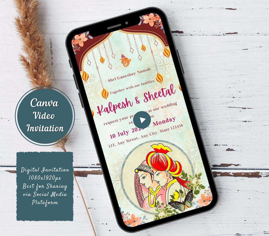 Customizable Digital Wedding Video Invitation |animated Caricature ...