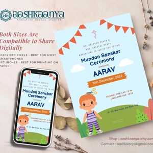Mundan Ceremony Invitation, Customizable Digital Invite (canva) - Etsy