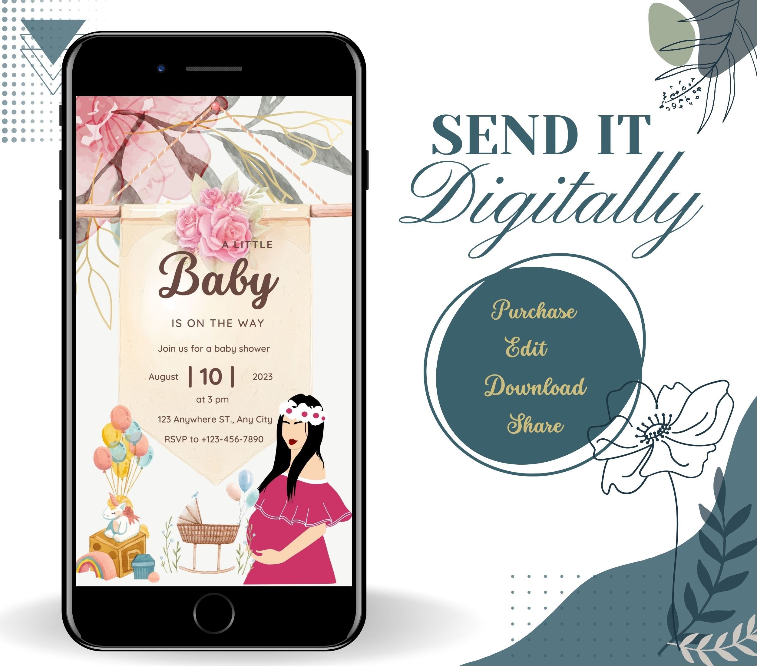 Cute Welcoming Little Baby Shower Invitation| Baby Shower Invitation ...