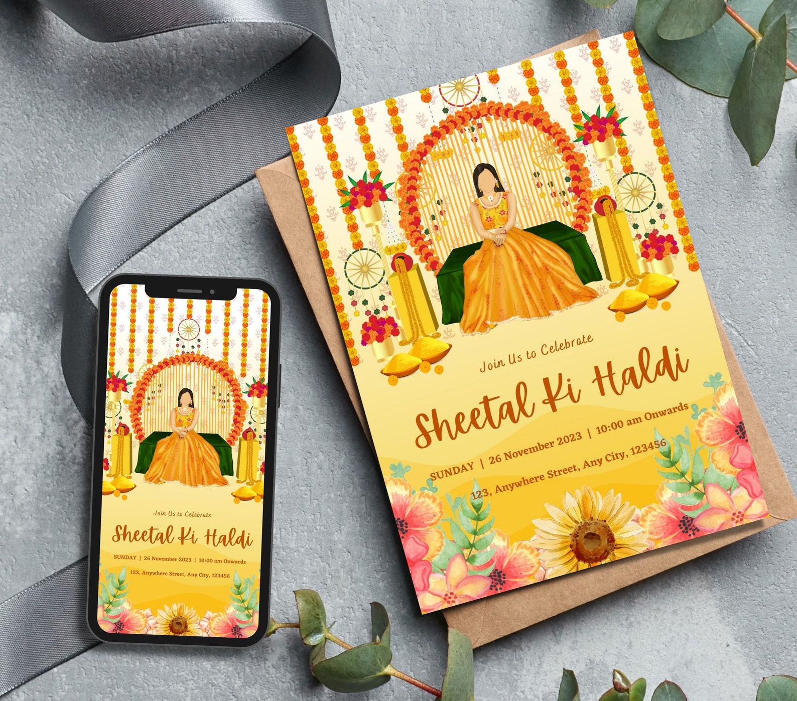 Haldi Invitation | Indian Haldi Digital Invitation | Haldi Mobile ...