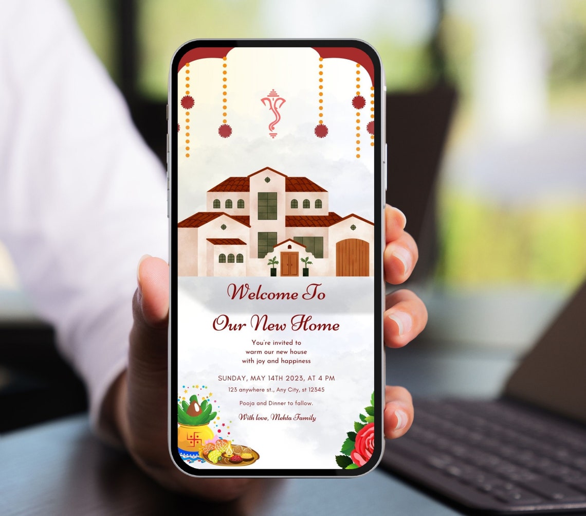 Housewarming Pooja Invitation Design Template| Indian Ghruh Pravesh ...