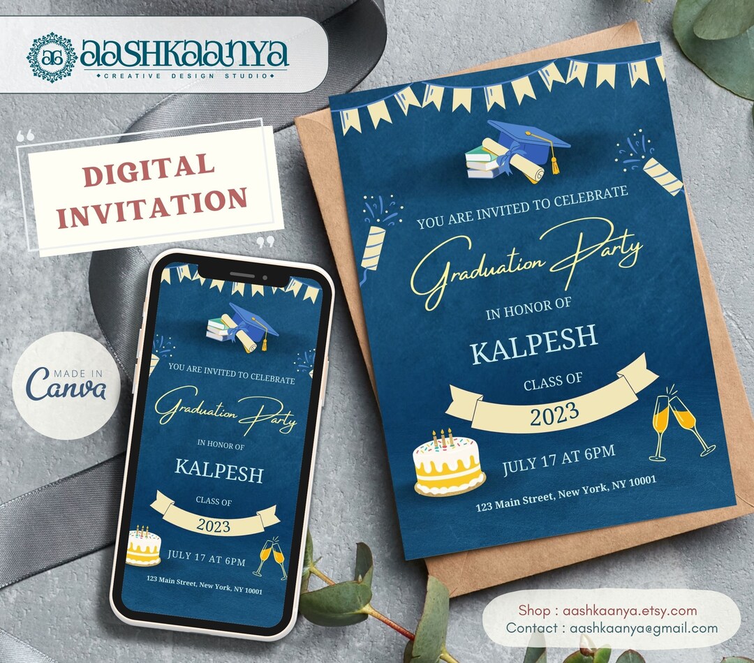 Graduation Party Invite | Digital Invitation | Graduation Ceremony ...