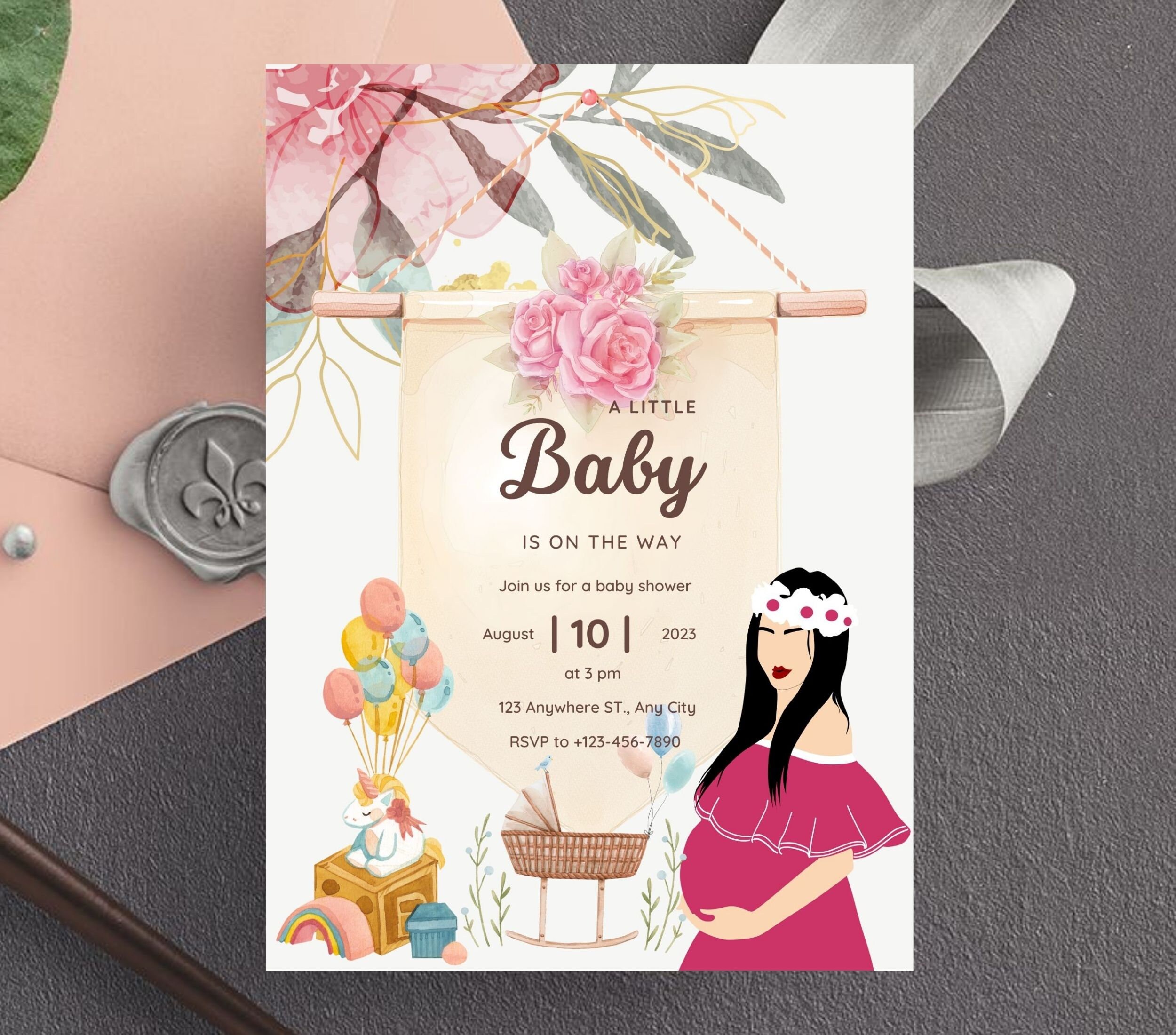 Cute Welcoming Little Baby Shower Invitation| Baby Shower Invitation ...