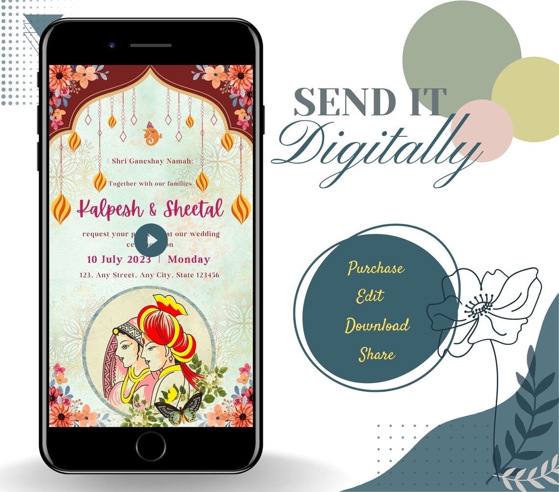 Customizable Digital Wedding Video Invitation |animated Caricature ...