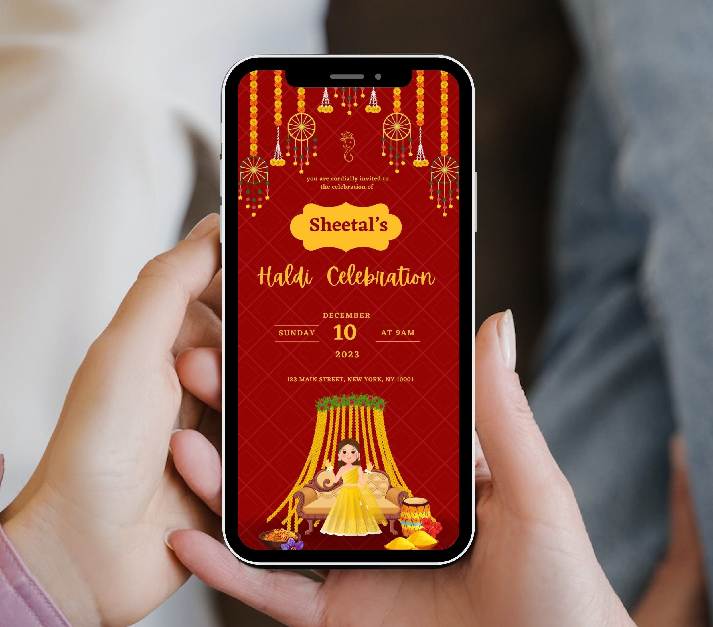 Haldi Invitation | Indian Haldi Digital Invitation | Haldi Mobile ...