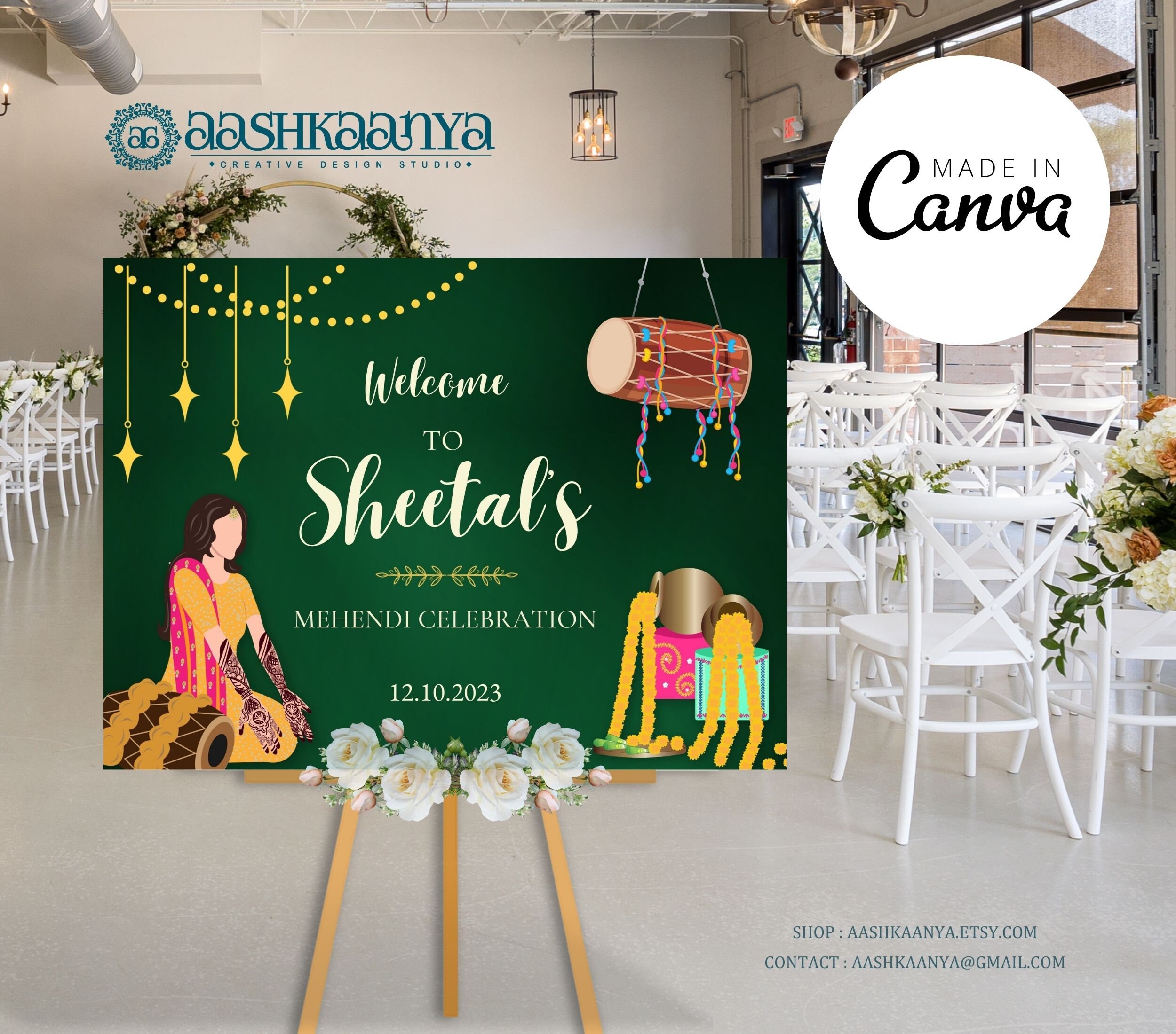 Mehendi Welcome Sign Template, Indian Wedding (digital Download) - Etsy