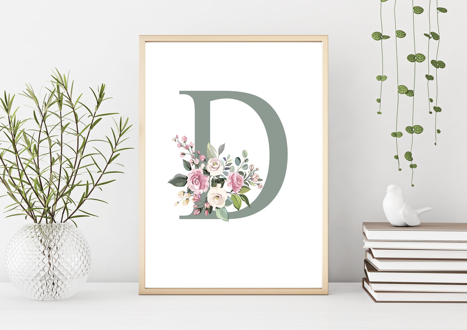 Flower Letter D Print / Initial Print / Floral Letter Alphabet | Etsy