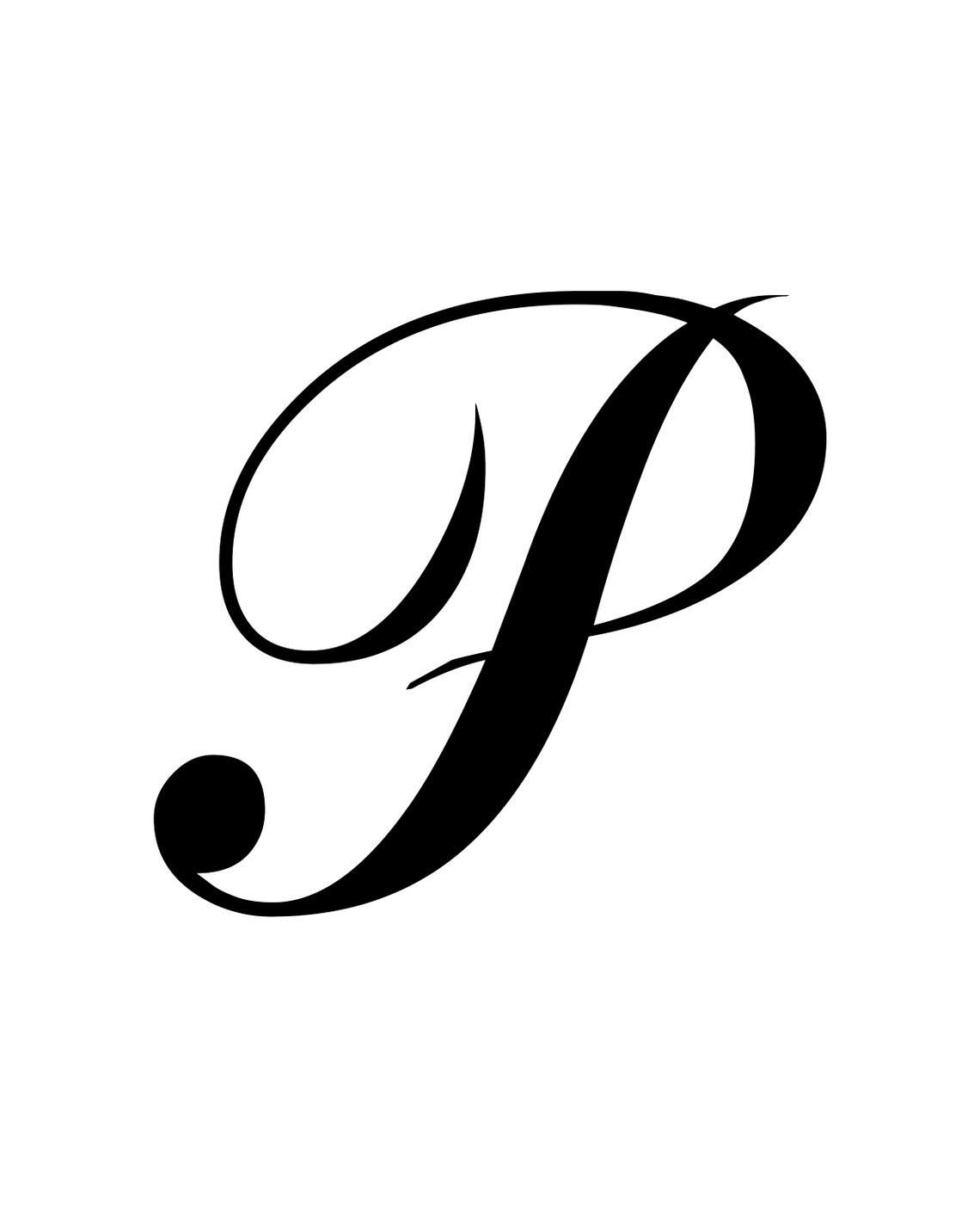 Cursive Letter P Print / Custom Letter / Monogram Letter Wall | Etsy