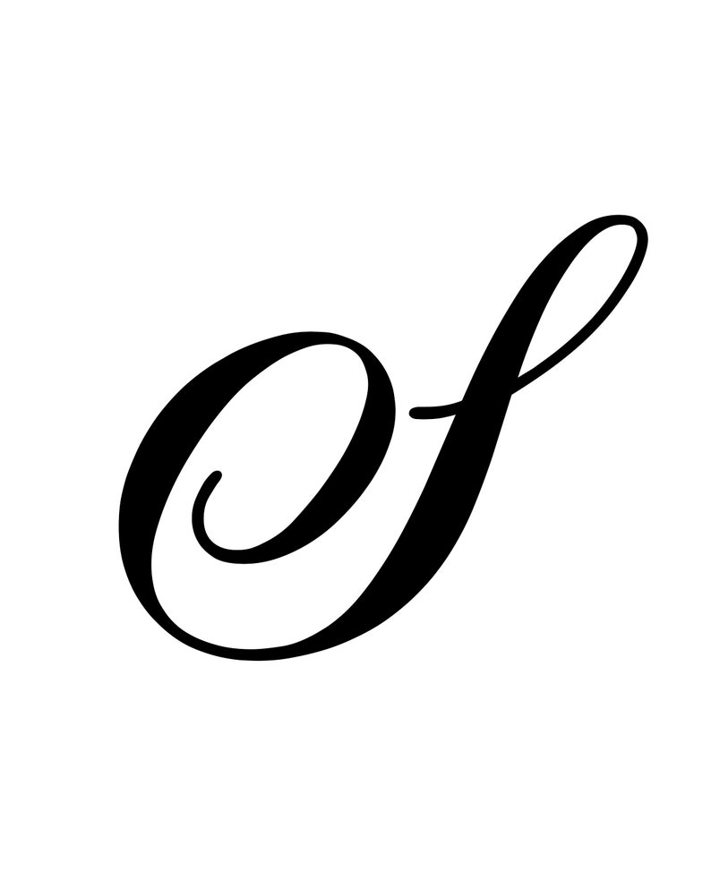 Cursive Letter S Print / Custom Letter / Monogram Letter Wall | Etsy