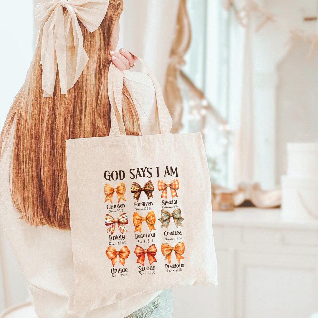 Christian Tote Bag for Religious Mom Gift for Her Scripture Bible Verse ...
