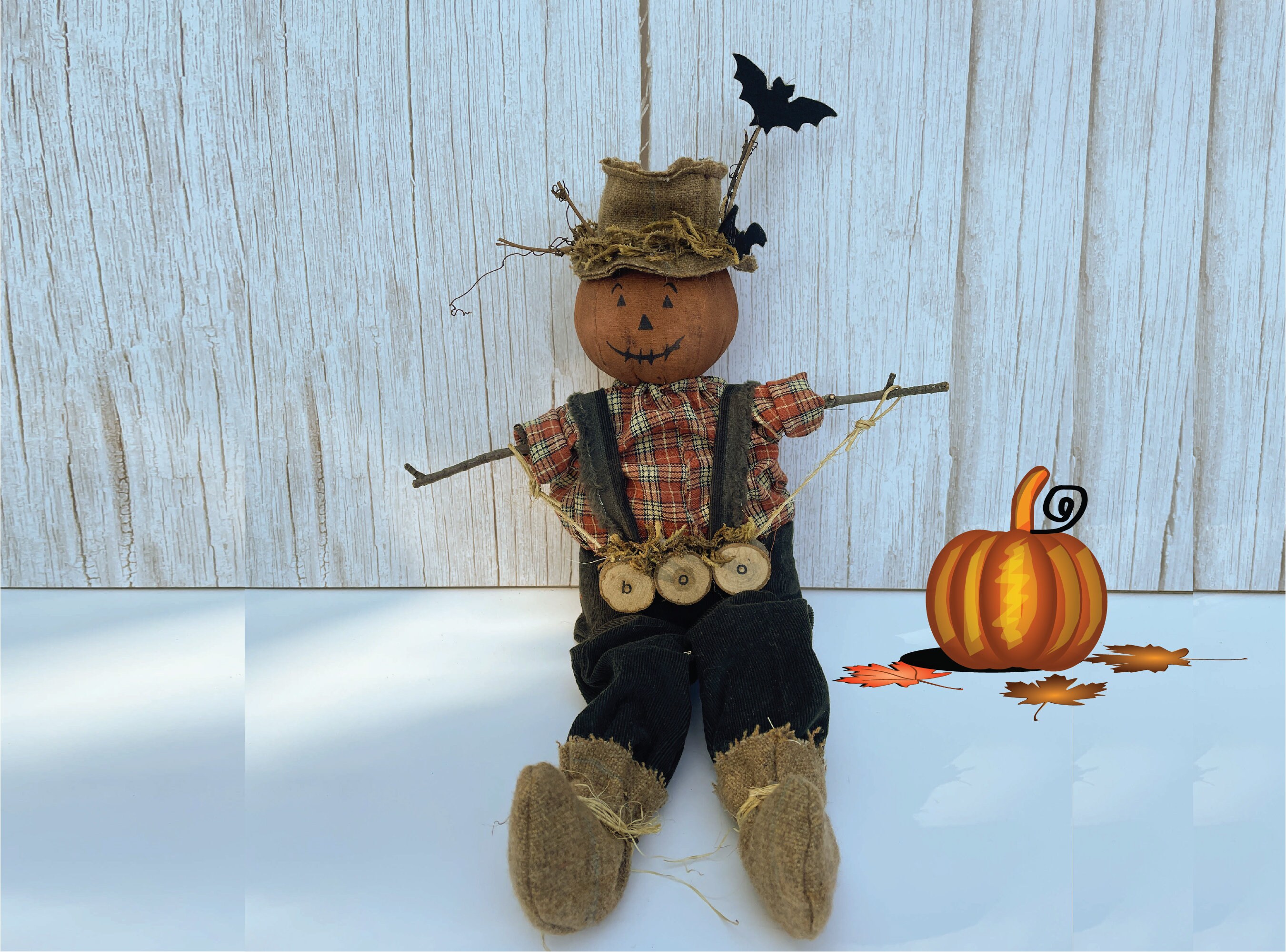 Halloween Decor Sewing Pattern BASTIAN BOO / Pumpkin Scarecrow Tutorial ...