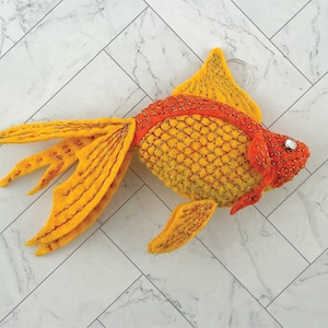 Goldfish Hand Embroidery Pattern for Felt / Intermediate Level Hand ...