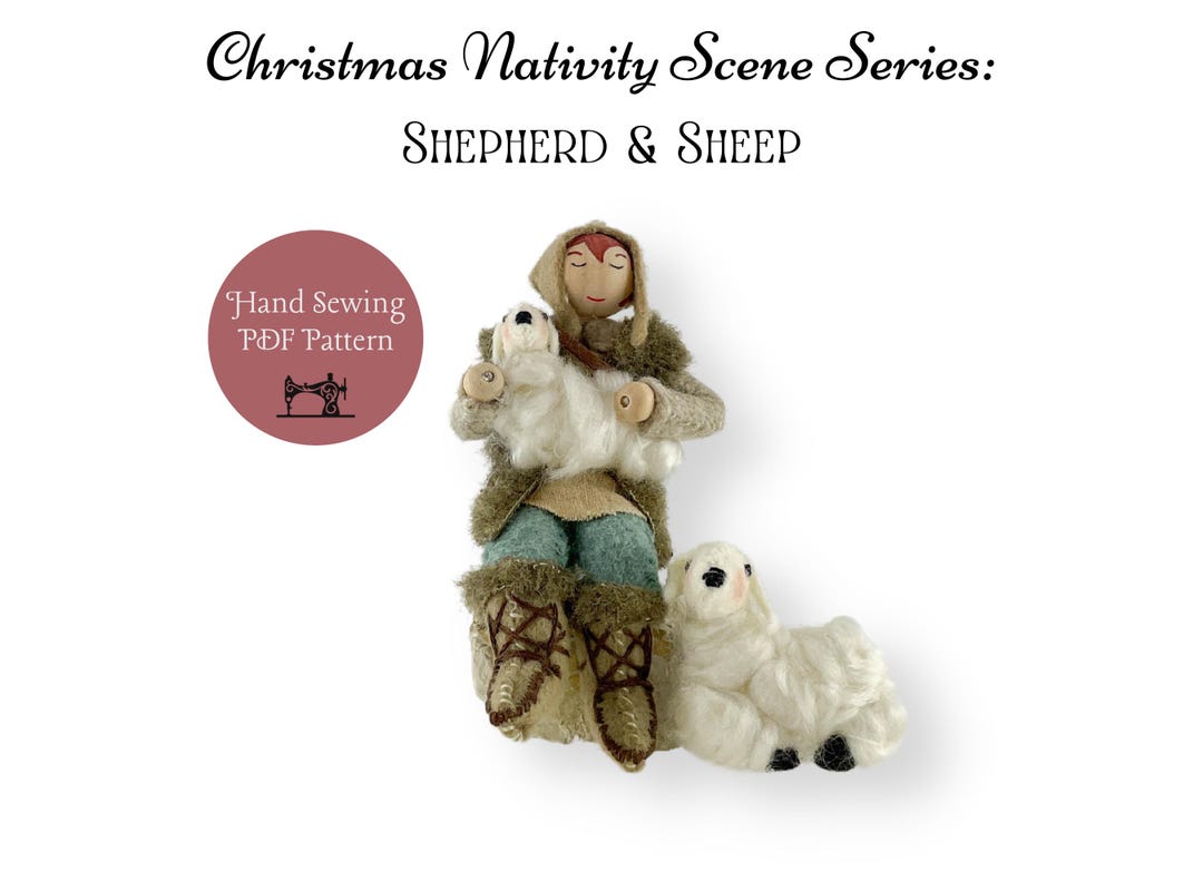Christmas DIY Nativity Scene Felt Pattern Shepherd and Sheep / Digital ...