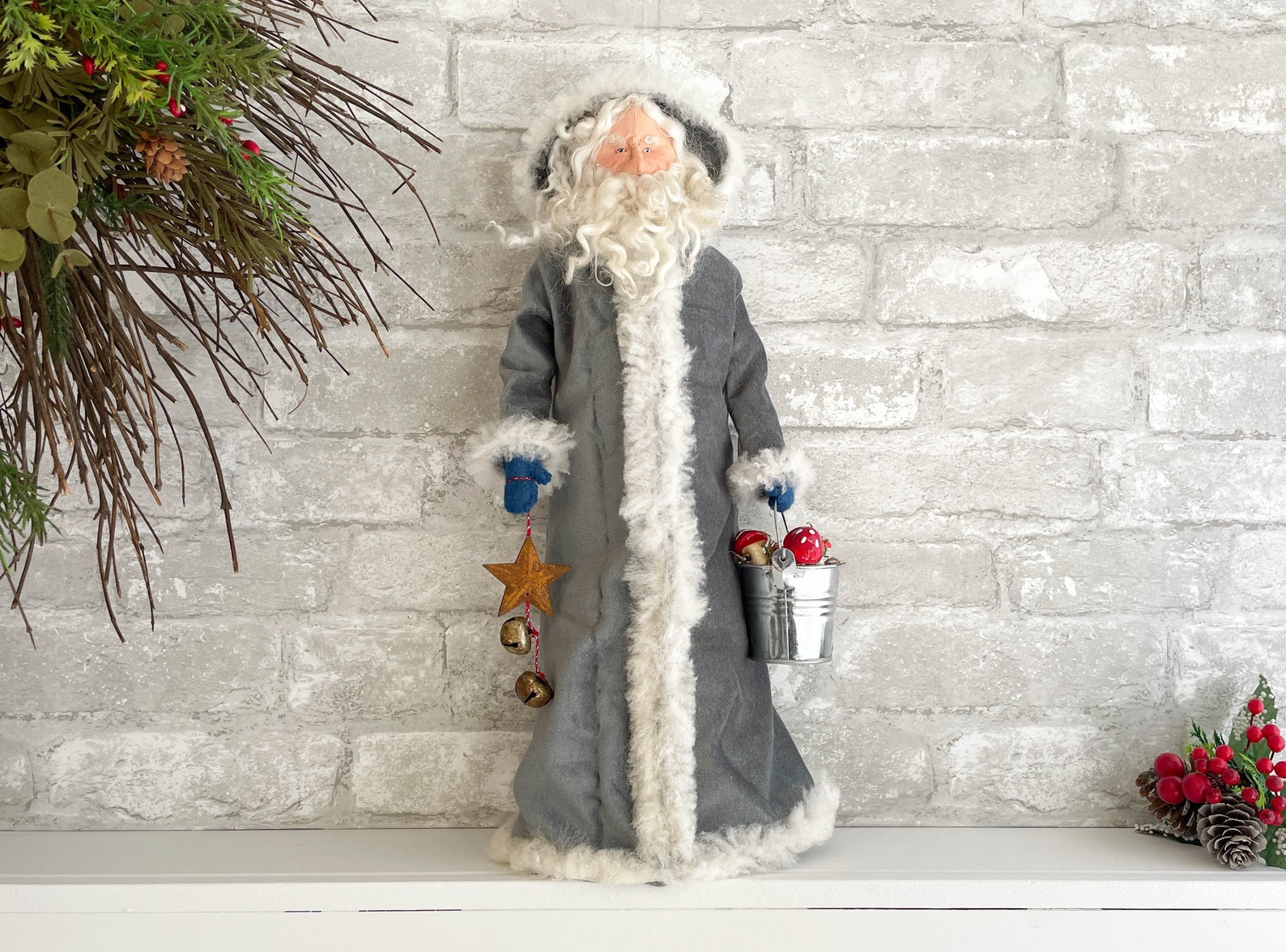 Handmade Santa Doll / One of a Kind Father Christmas Decor / - Etsy