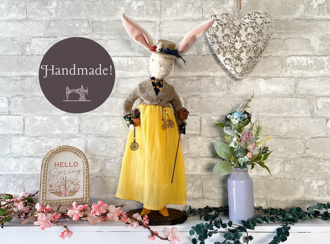 One of a Kind Handmade Bunny Doll / Audrey Handmade Cloth Doll / Spring ...