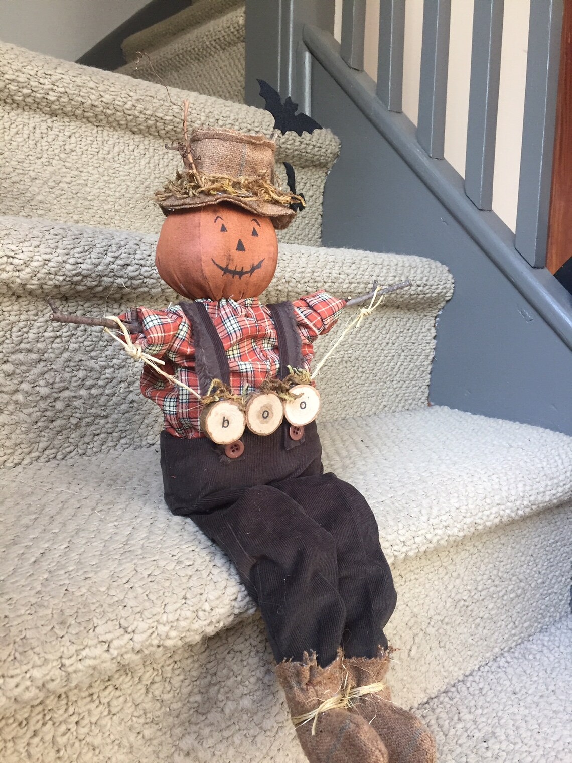 Halloween Decor Sewing Pattern BASTIAN BOO / Pumpkin Scarecrow | Etsy