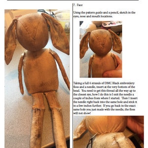 Bunny Rabbit Sewing Epattern / Folk Art DIY Country Craft / Fabric ...